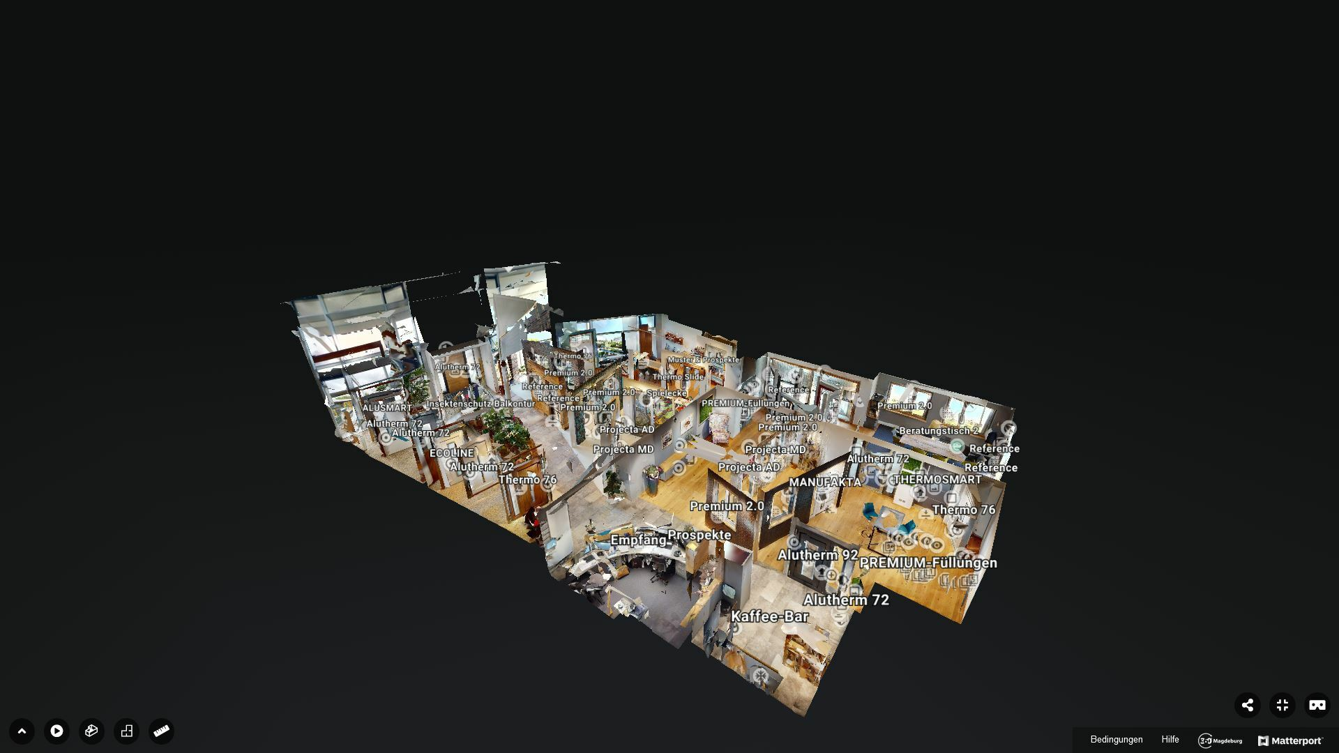 3D-Visualisierung einer Produktausstellung für virtuelle Rundgänge und ...